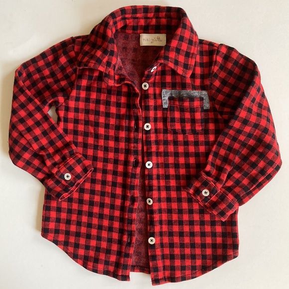 Miki Miette | Shirts & Tops | Miki Miette Buffalo Plaid Check Shacket ...